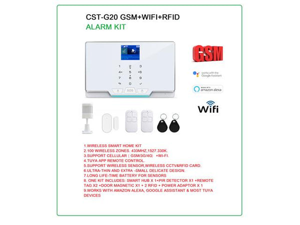 CST-G20 GSM+WIFI+RFID ALARM KIT - Communica [Part No: CST-G20 GSM+WIFI ...